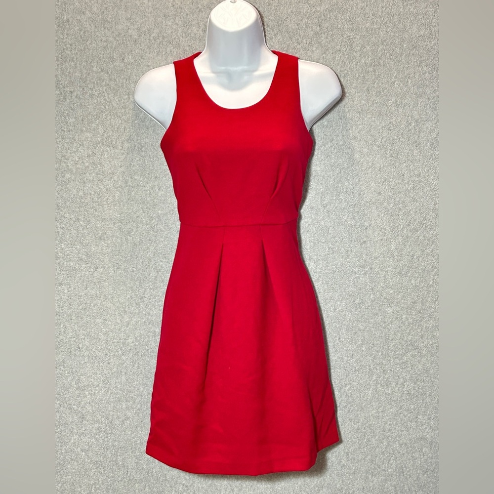 Twee Style Early 2000s Loft Red A-Line Dress Size 00p… - Gem